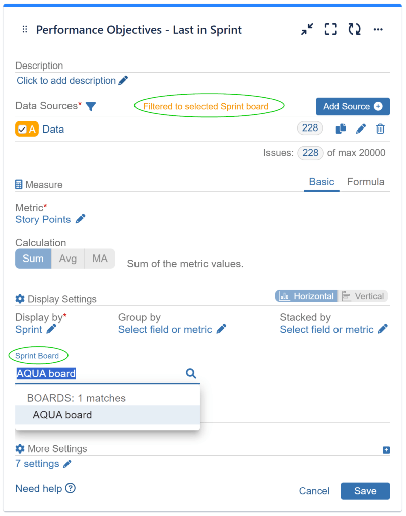 Sprint Metrics for Jira with Performance Objectives app